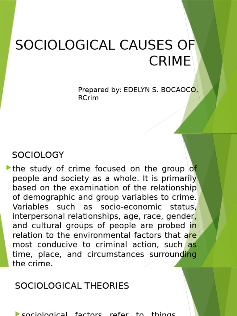 Sociological Causes of Crime | PDF | Deviance (Sociology) | Crimes