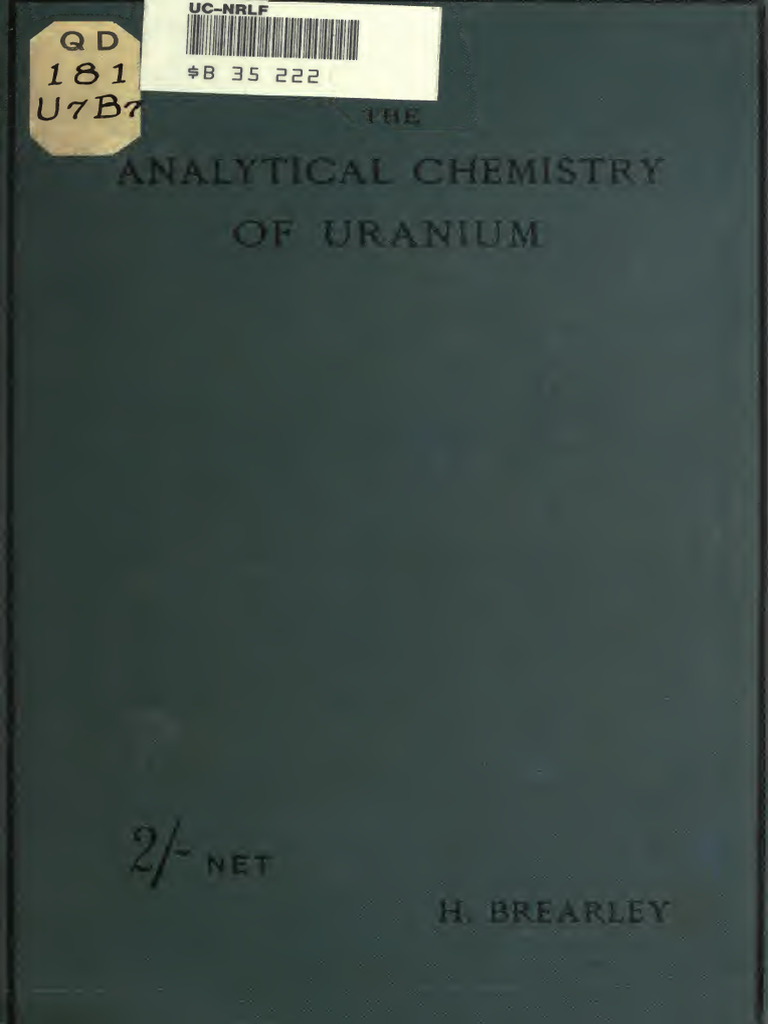 الكيمياء التحليلية لليورانيوم 2 | PDF | Uranium | Acid