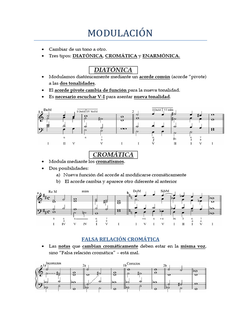 MODULACIÓN Diatónica y Cromática | PDF