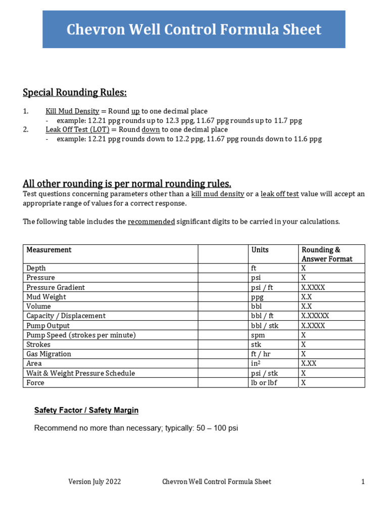 Formula Sheet - Combined C1 and C2 - Version July - 2022 | PDF ...
