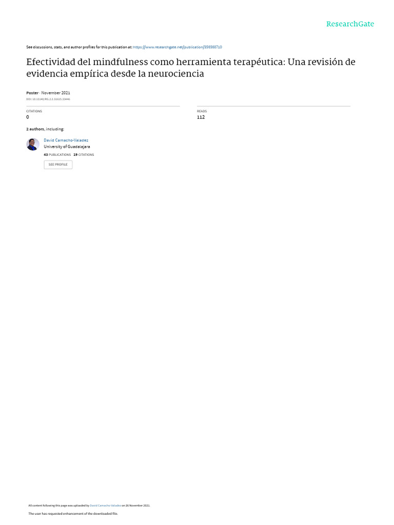 Cartel Mindfulness Aguileray Camacho 2021 | PDF | Atención plena | Las ...