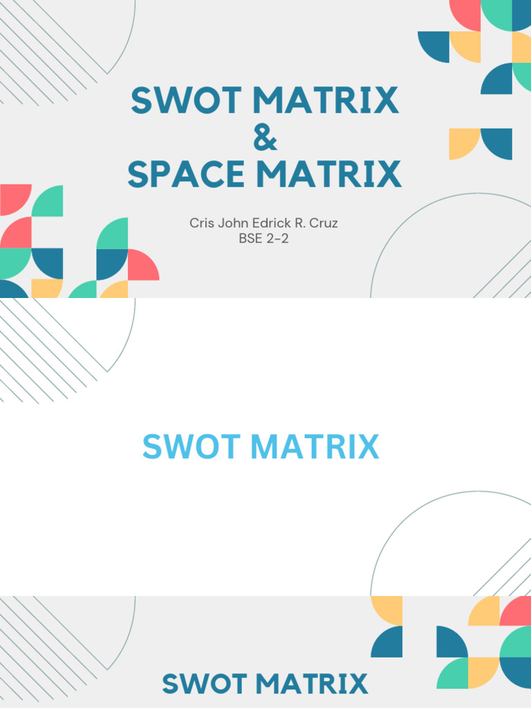 SWOT and SPACE Matrix Overview | PDF | Swot Analysis | Business Economics