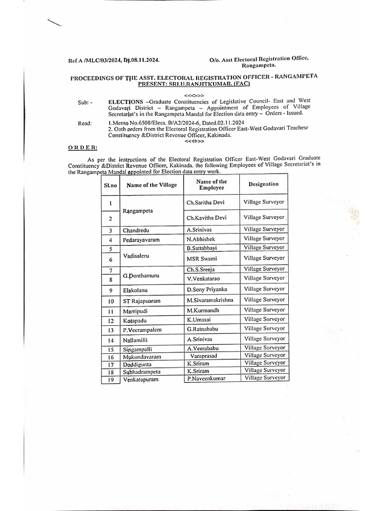 MLC Elections Duty | PDF