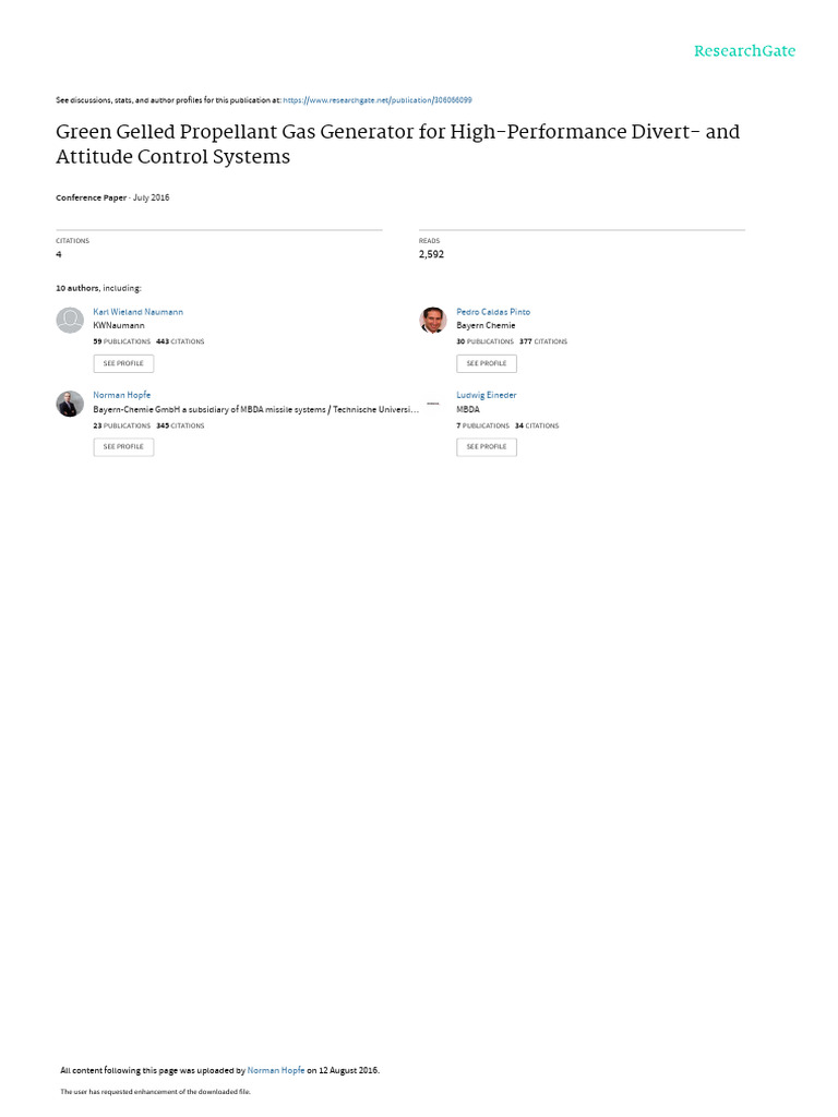 Green Gelled Propellant for DACS Systems | PDF | Rocket Engine | Rocket ...