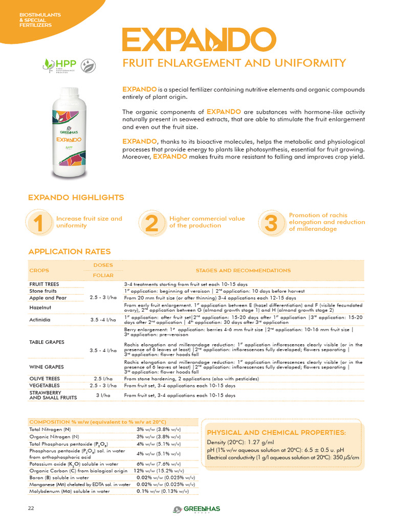 YOSUNLU NPK EXPANDO-greenhas-group-EN-23 | PDF | Fruit | Mass ...