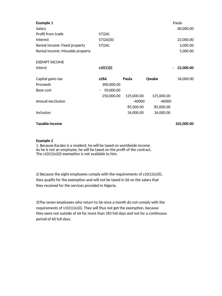 Class Examples Solutions | PDF | Tax Deduction | Expense