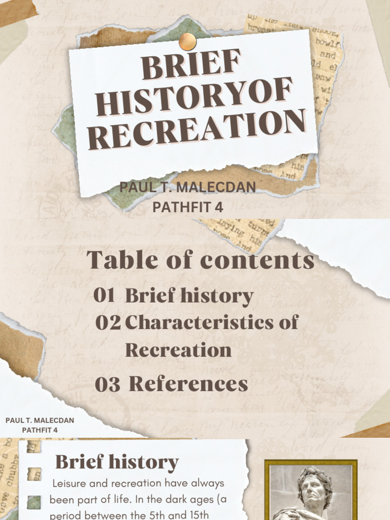 History and Characteristics of Recreation | PDF | Motivation | Motivational