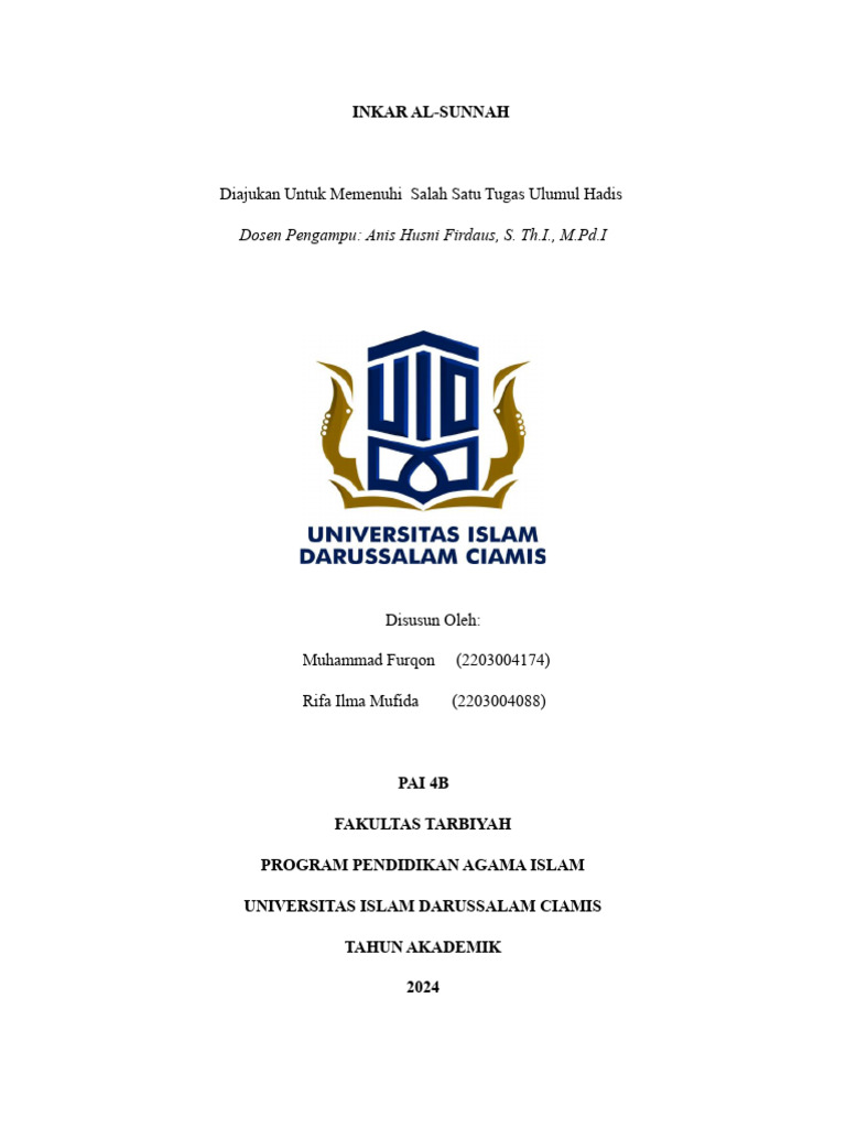 Inkar Al-Sunnah | PDF