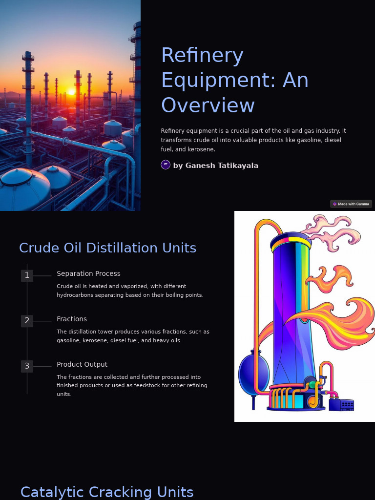 Refinery Equipment An Overview | PDF | Cracking (Chemistry) | Oil Refinery