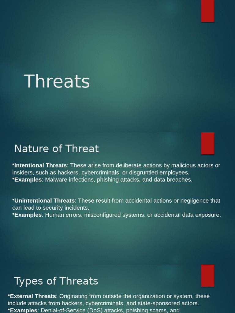 Threats | PDF | Threat (Computer) | Security