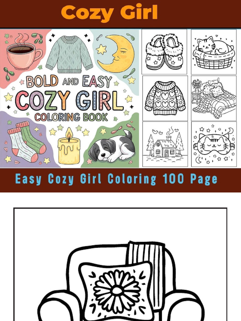 SARASHINELTD Bold and Easy Girl Coloring Pages Set One 100 Pages | PDF