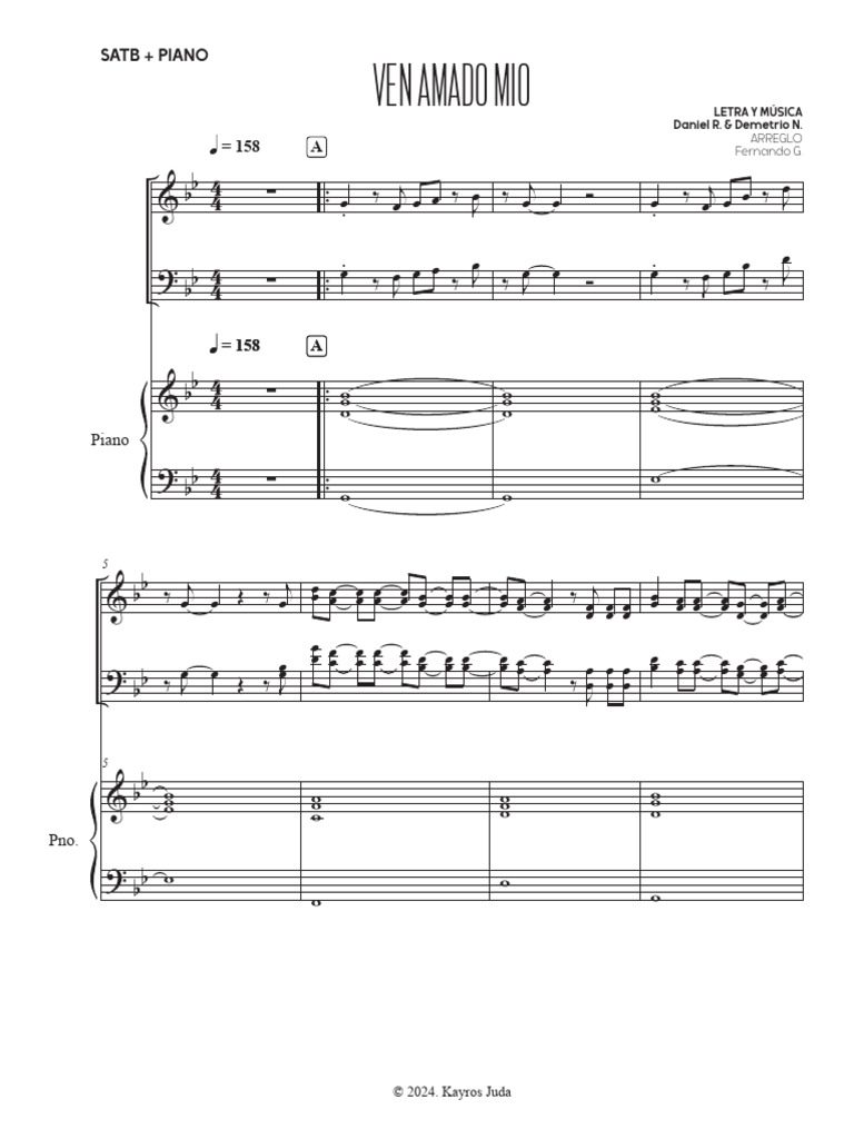 Ven Amado Mio: Sheet Music and Lyrics | PDF