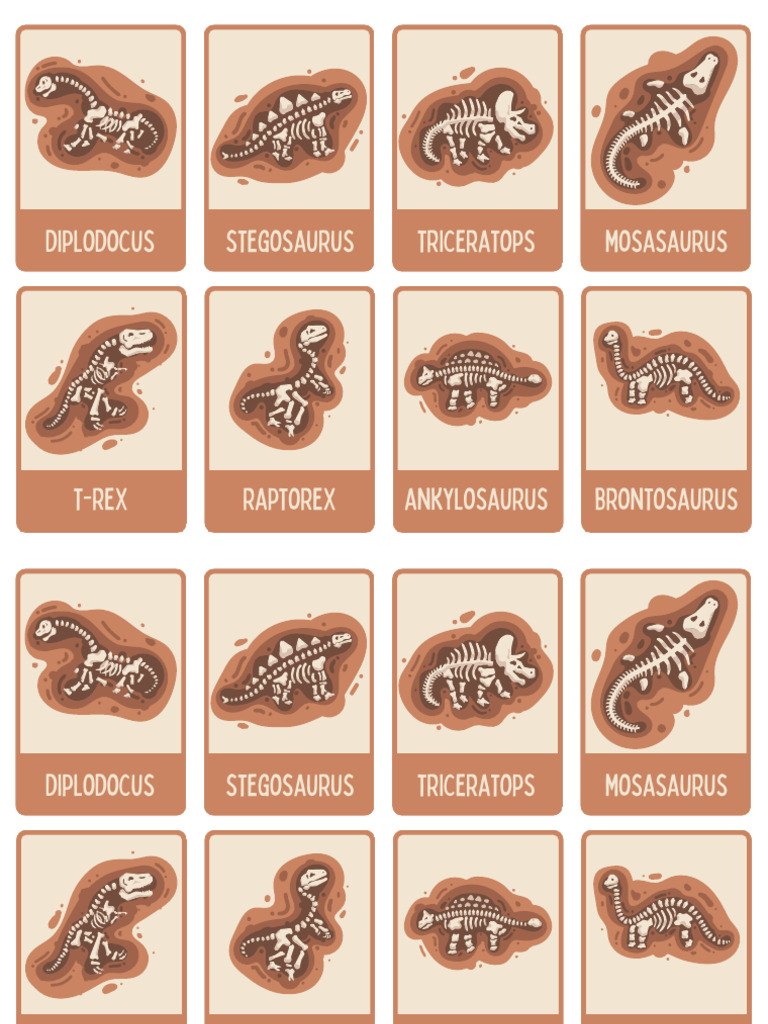 Dinosaur Fossil Memory Game | PDF