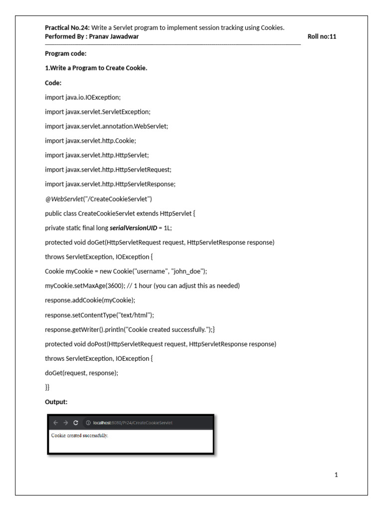 R.Practical 24th | PDF | Http Cookie | Java Platform