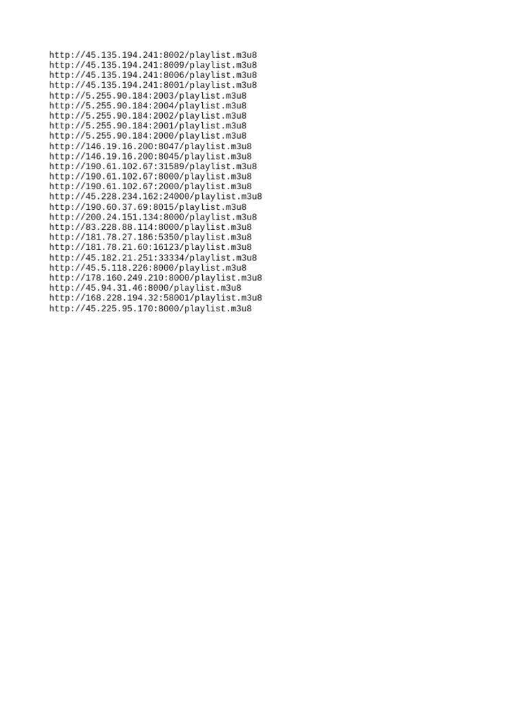 M3U8 Playlist Links Collection | PDF