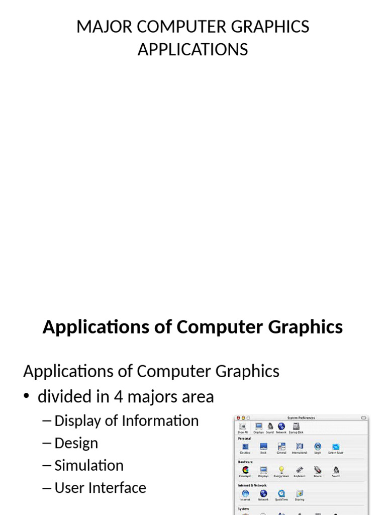 Major Computer Graphics Applications | PDF | Computer Graphics | Medical Imaging