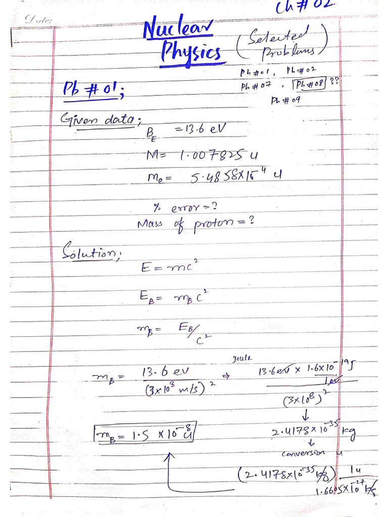 Nuc Phy. Selected Pbs | PDF