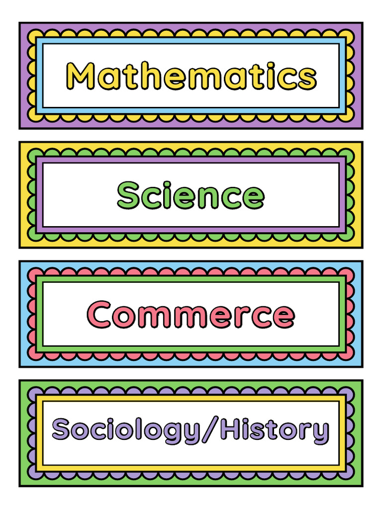 Subject Labels Bordered Style | PDF