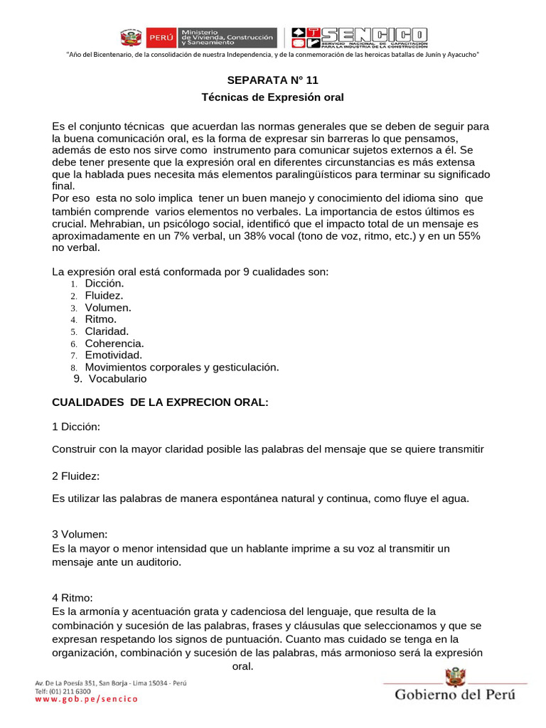 Separata N°11 | PDF | Sílaba | Comunicación humana