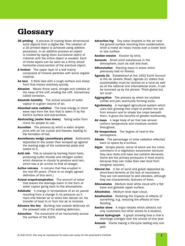 Glossary | PDF | Atmosphere Of Earth | Soil