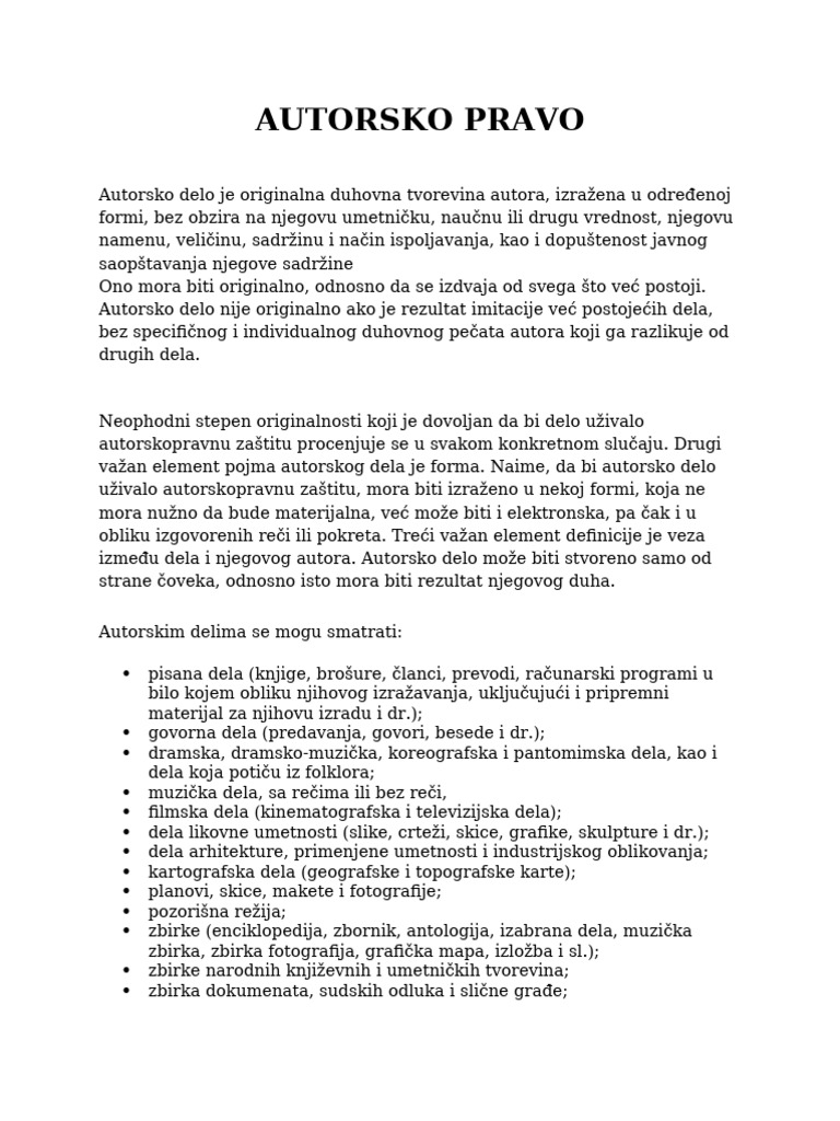 Autorsko Pravo | PDF