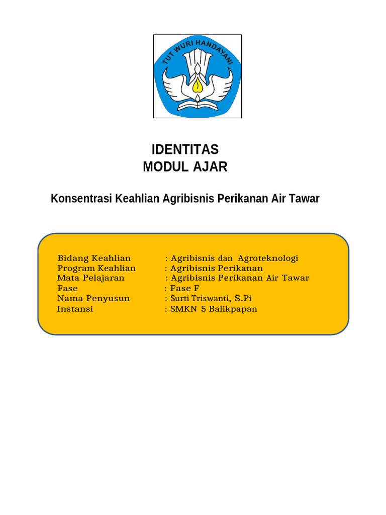 Modul Ajar Agribisnis Perikanan Air Tawar - Memproduksi Pakan Buatan | PDF