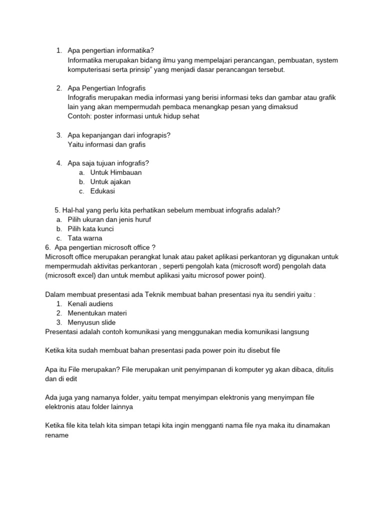 Apa Pengertian Informatika | PDF