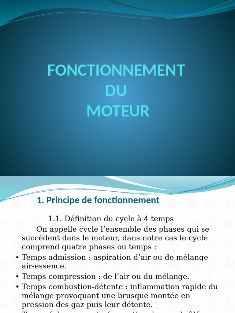 2 Fonctionement Du Moteur | PDF | Piston | Machine