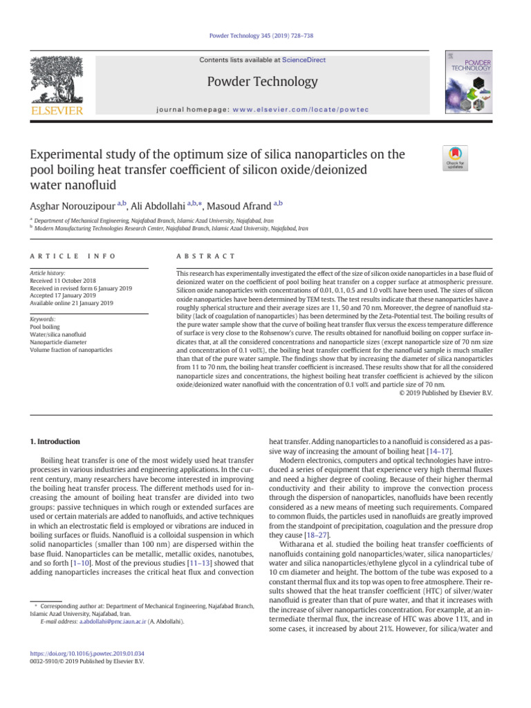 Silicon Oxide (SiO ) Nanoparticles2019 | PDF | Nanoparticle | Heat Transfer