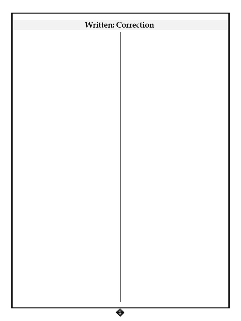 Written Correction Sheet 2021 | PDF