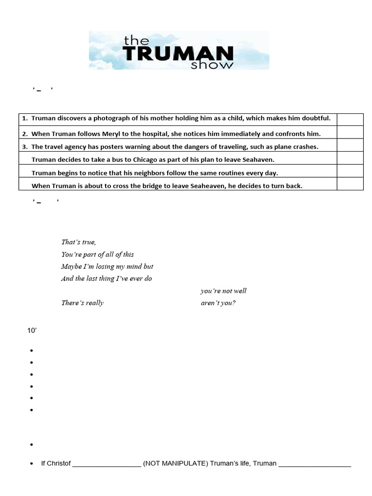 Truman Show | PDF | Mystery, Thriller & Crime Fiction | Young Adult