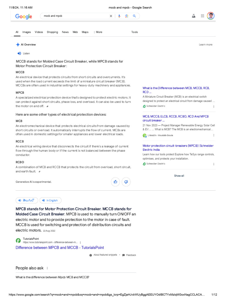 MCCB and MPCB - Google Search | PDF | Electrical Wiring | Manufactured Goods