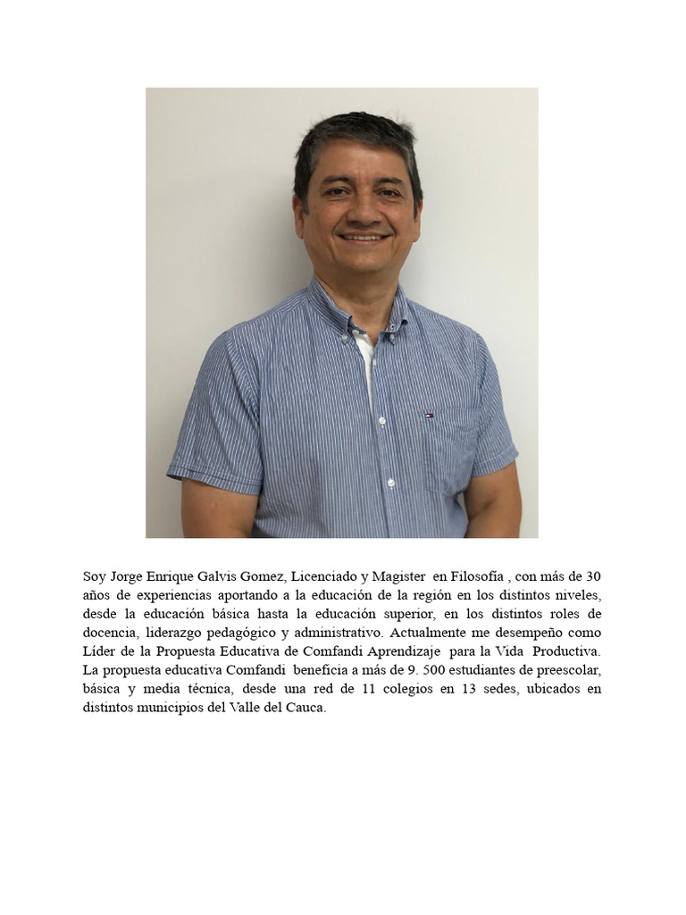 Semblanza Jorge Enrique Galvis | PDF