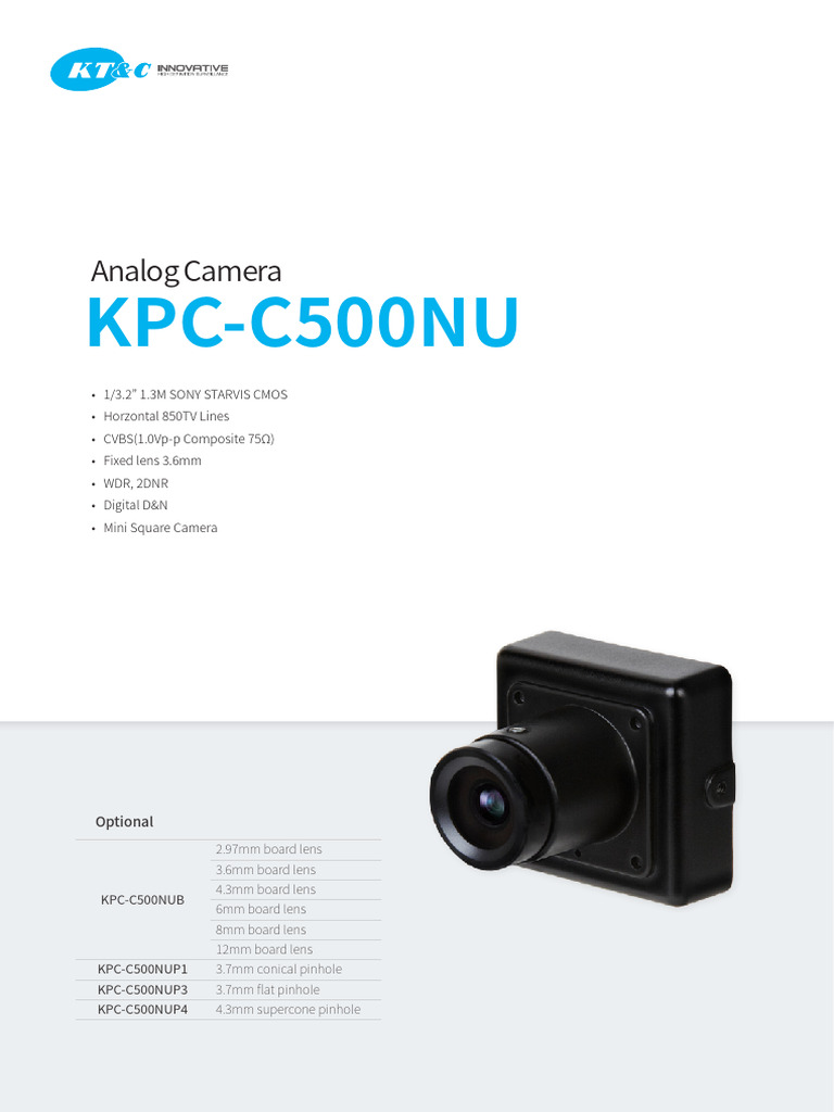 KPC-C500NU Datasheet | PDF | Camera Lens | Camera