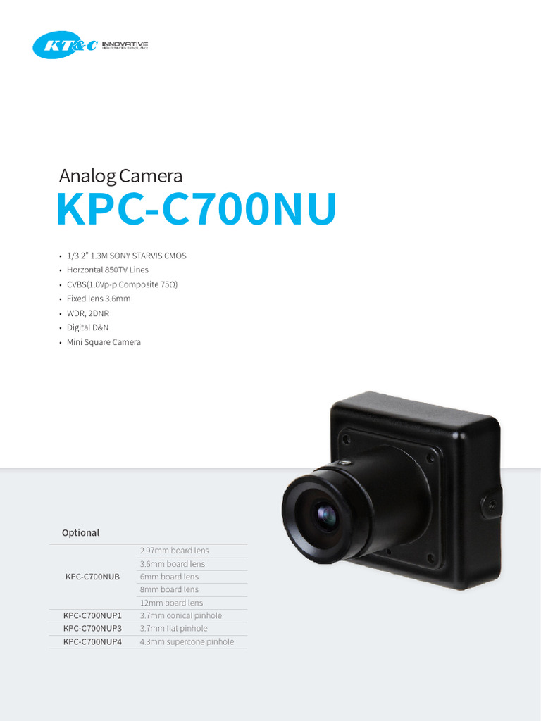 KPC-C700NU Datasheet | PDF | Camera Lens | Camera
