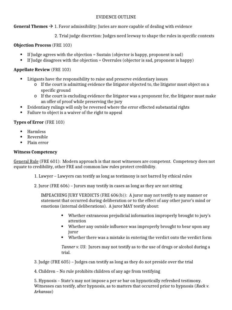 Evidence Admissibility and Witness Rules | PDF | Hearsay | Witness