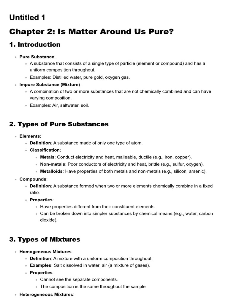 Chapter 2 Is Matter Around Us Pure | PDF | Mixture | Chemical Substances