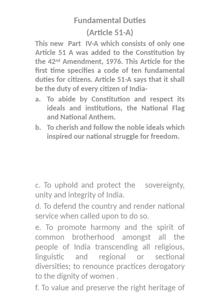 Fundamental Duties | PDF | Politics | Social Science