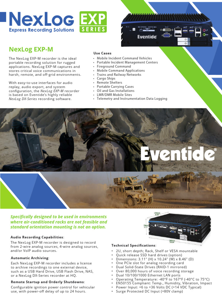 2023-12-14-Eventide-NexLog-EXP-M-Sell-Sheet-Military | PDF | Solid ...