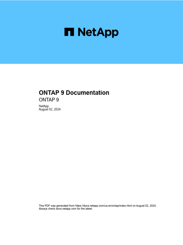 ONTAP 9 Documentation | PDF | Computer Networking | Information Retrieval