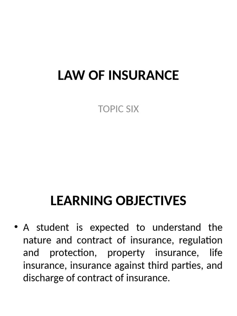 Law of Insurance Notice | PDF | Insurance | Life Insurance