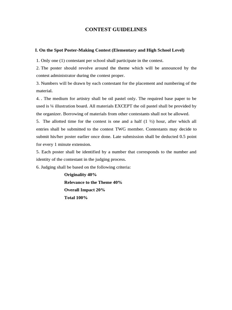 Contest Guidelines | PDF
