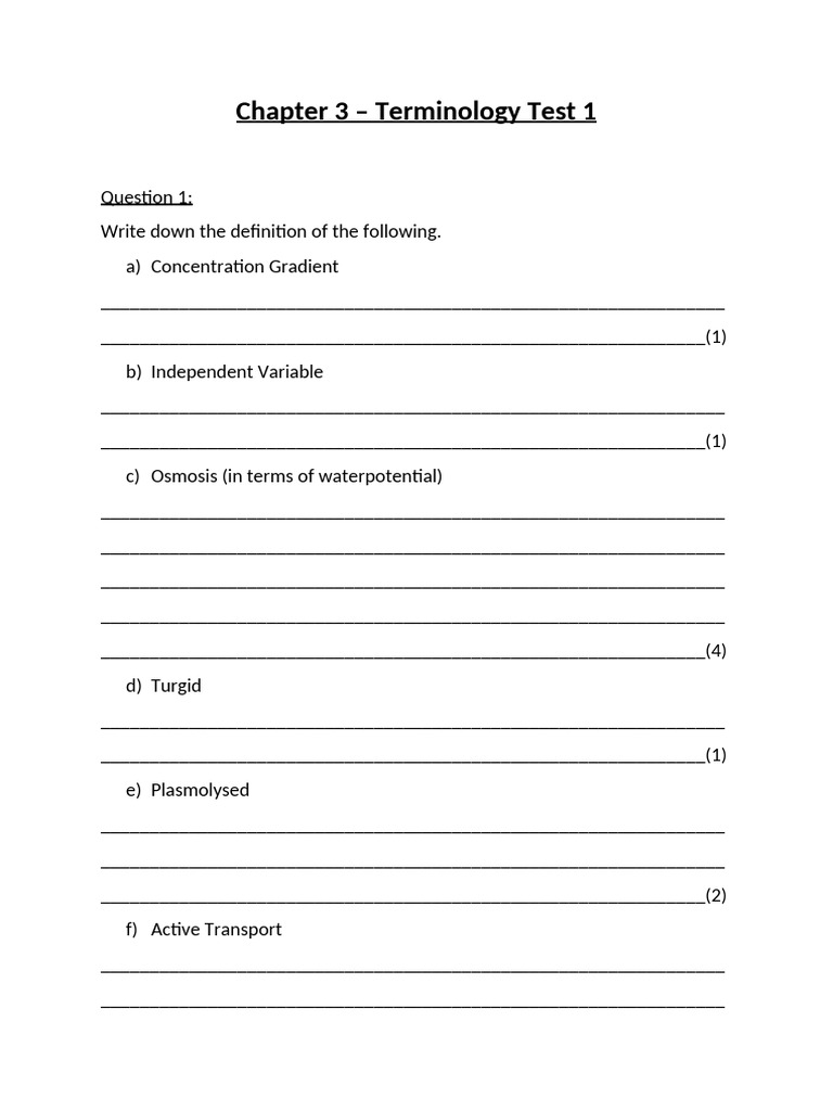 Chapter 3 Terminology Test 1 | PDF