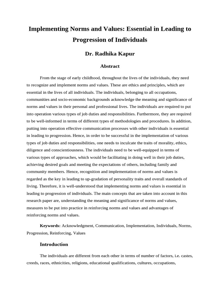 Implementing Normsand Values 19 | PDF | Social Group | Psychology