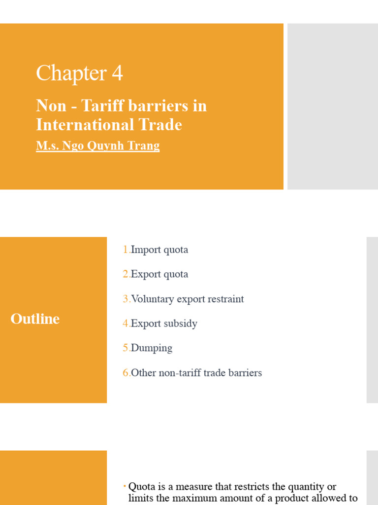 Chapter 4 - 1 | PDF | Non Tariff Barriers To Trade | Tariff