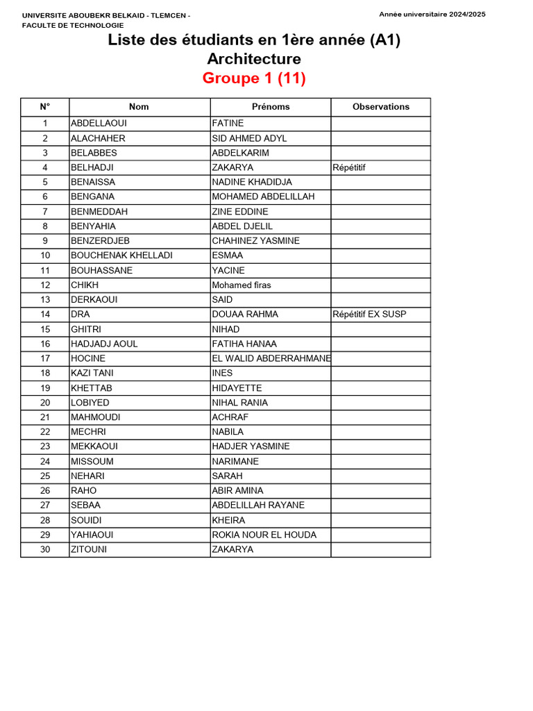 Emploi Du Temps 1 Re Ann e ARCHI | PDF | Mathématiques