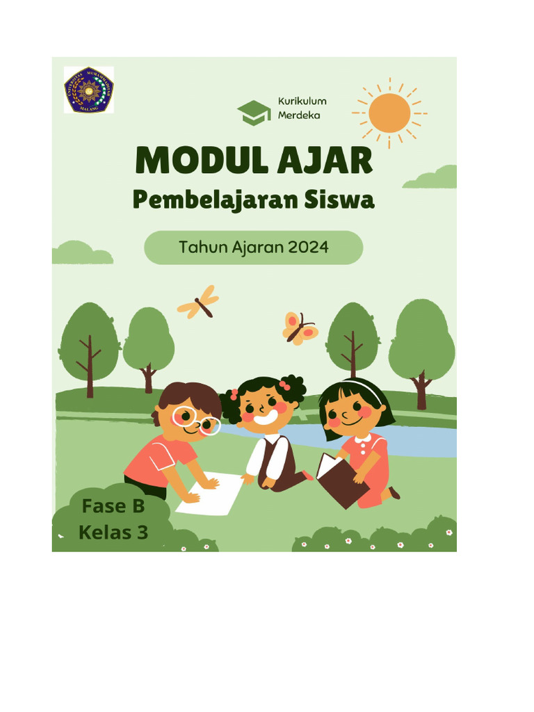 Format Modul Ajar PGSD - Matematika | PDF | Seni & Disiplin Bahasa