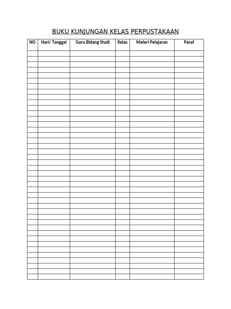 Daftar Hadir Kunjungan Kelas | PDF