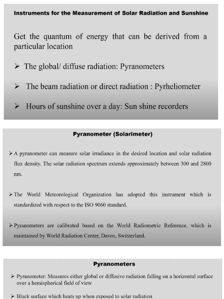Pyranometer and Pyrheliometer | PDF