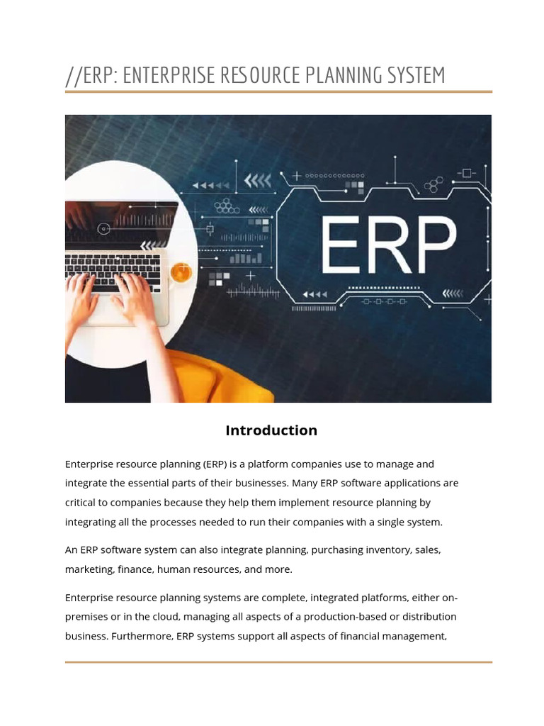 Understanding ERP Systems and Components | PDF | Enterprise Resource ...